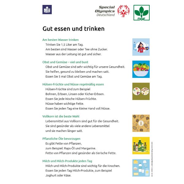 Download DGE-Empfehlungen in Leichter Sprache - Infoblatt